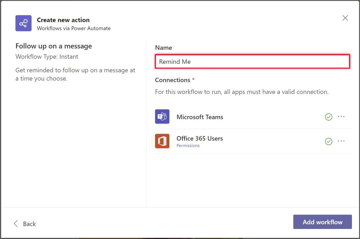 Microsoft Teams - Reminders